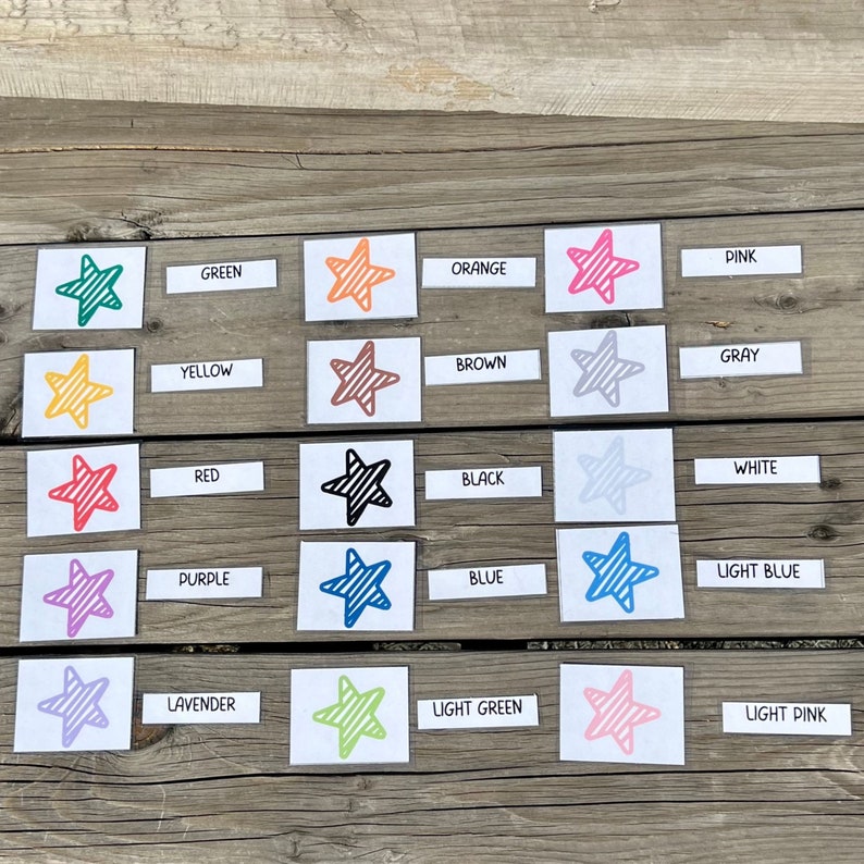 15 Color Flashcards and Sorting Activity, Montessori Colors, Teaching ...