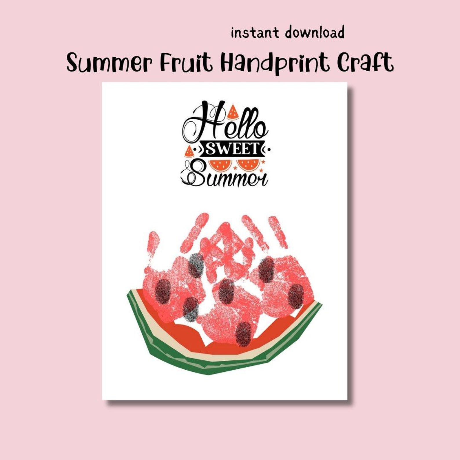 Summer Handprint Watermelon,watermelon Handprint,fruit Handprint ...
