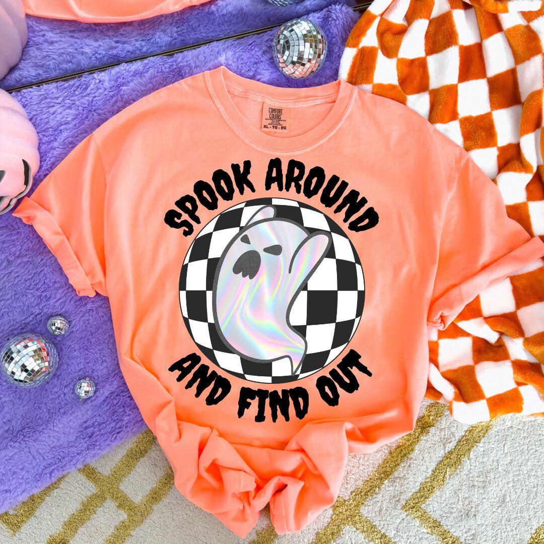 Holographic Ghost Spook Around and Find Out Png,spooky Season ...