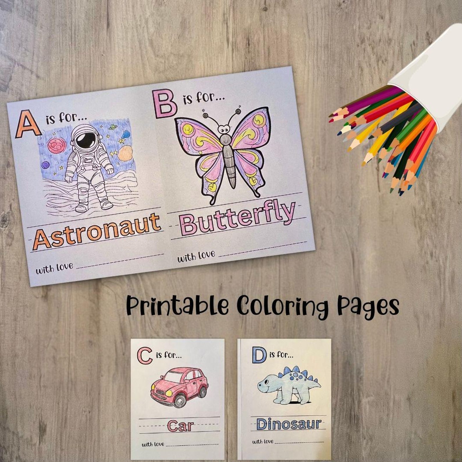 Editable Babys First ABC & 123 Coloring Book Bundle,baby Shower ...