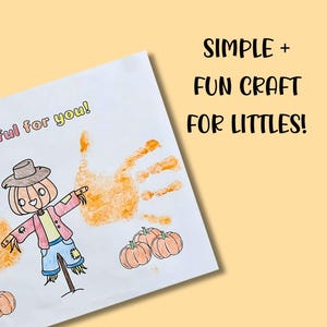 Thankful for You Art,thankful for You Gift,scarecrow Handprint,thankful ...