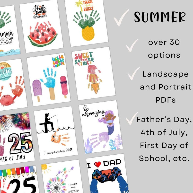 2025 Mega Handprint Bundle,winter Handprint,spring Handprint,summer ...