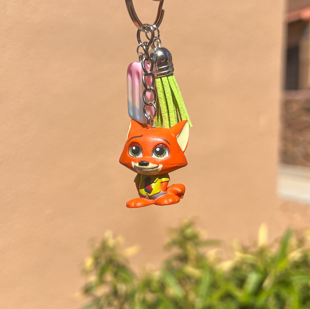 Nick Wilde Keychain With Charm - Etsy