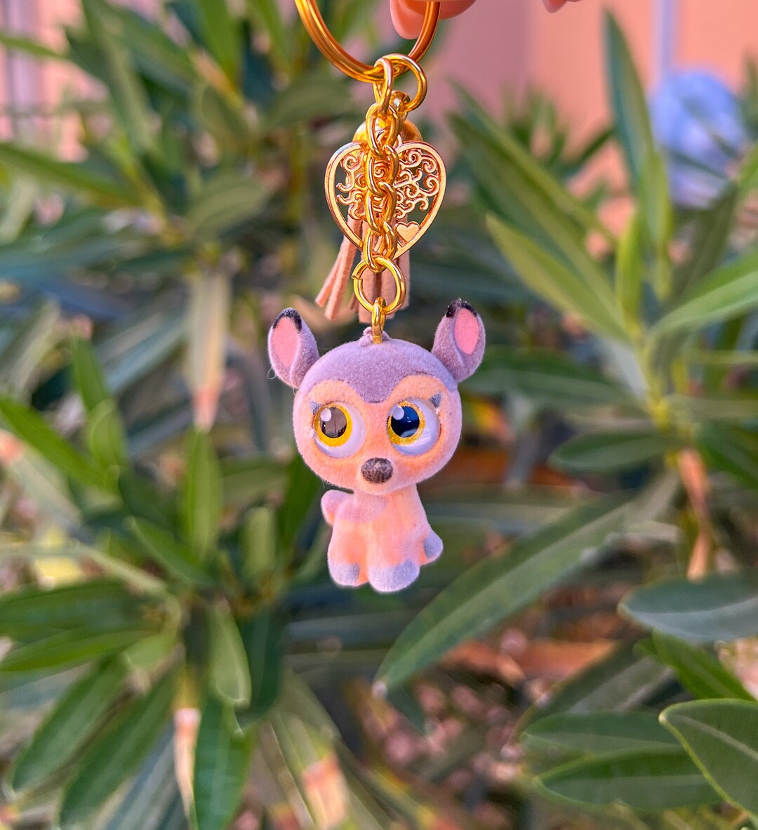 Bambi Keychain With Charm - Etsy