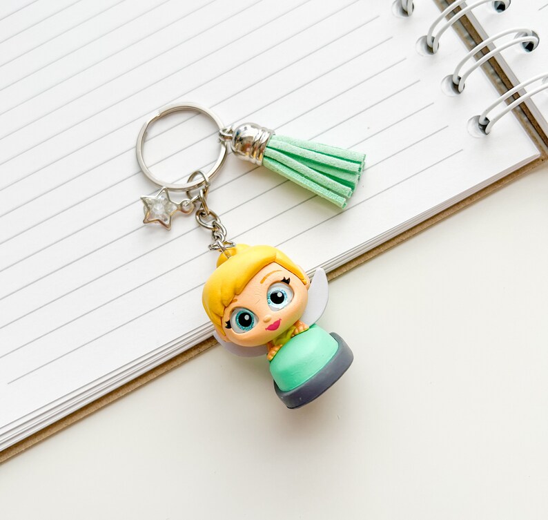 Tinker Bell Keychain With Charm - Etsy