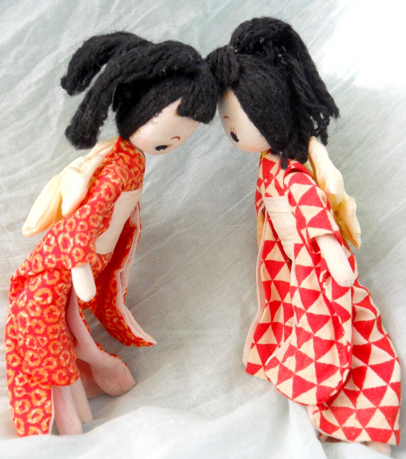 Vintage Cotton Dolls From 1940's Japan. Cotton Body With Cotton and ...