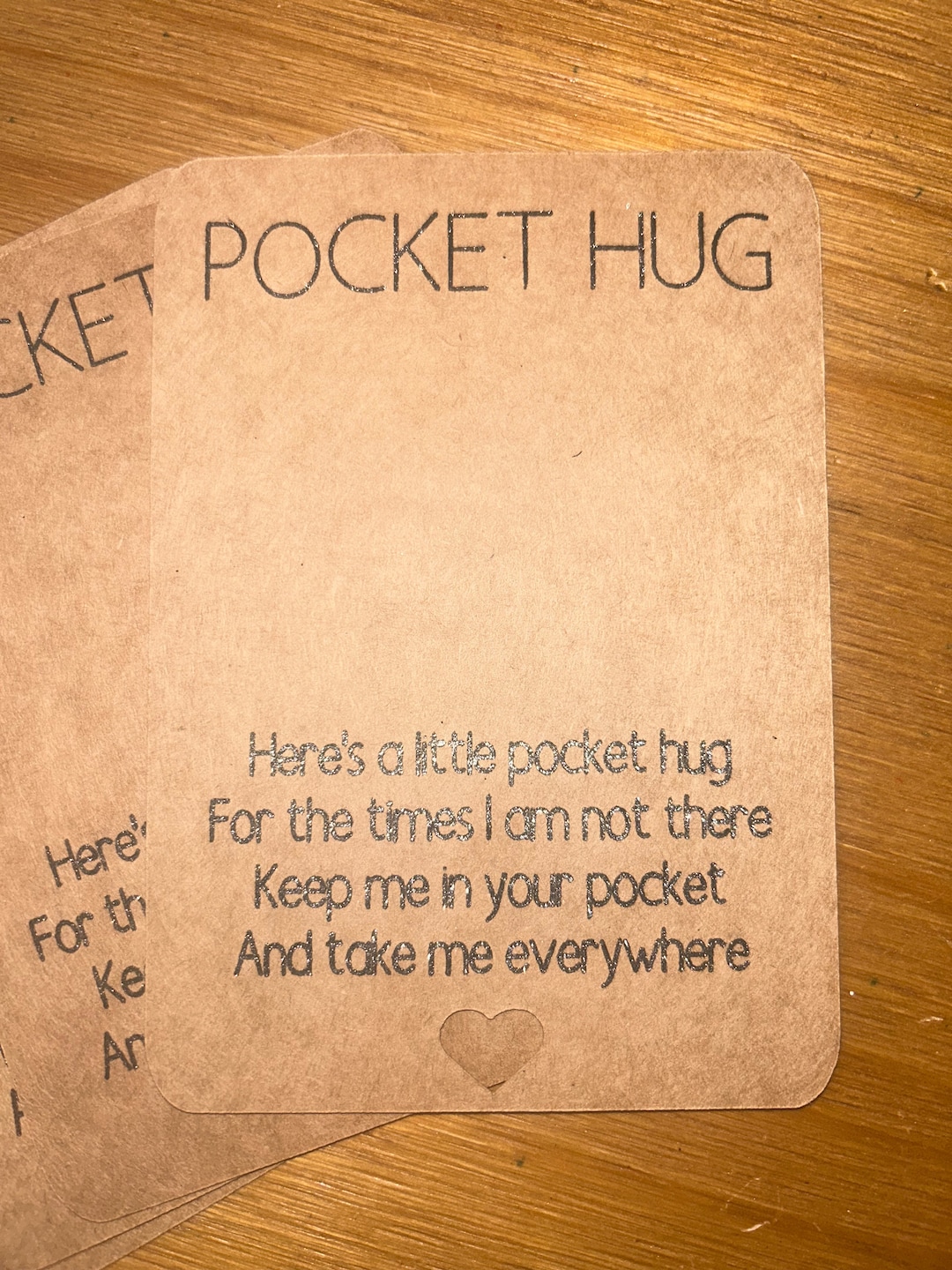 Pocket Hug Cards Anxiety Kraft Card Worry Bear Backing Card Printed and ...