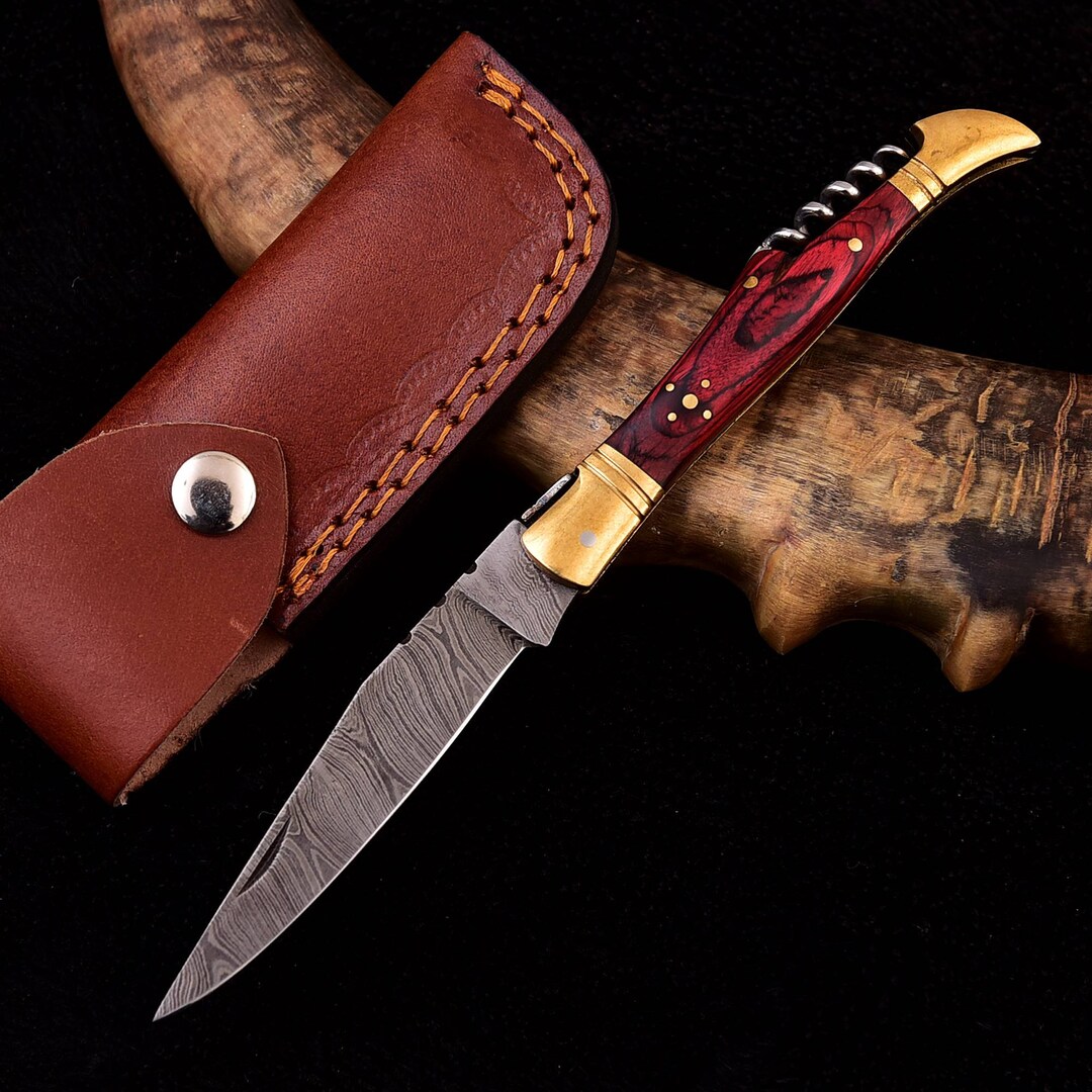 Damascus Folding Knife , Damascus Pocket Knife , Corkscrew Pocket Knife ...