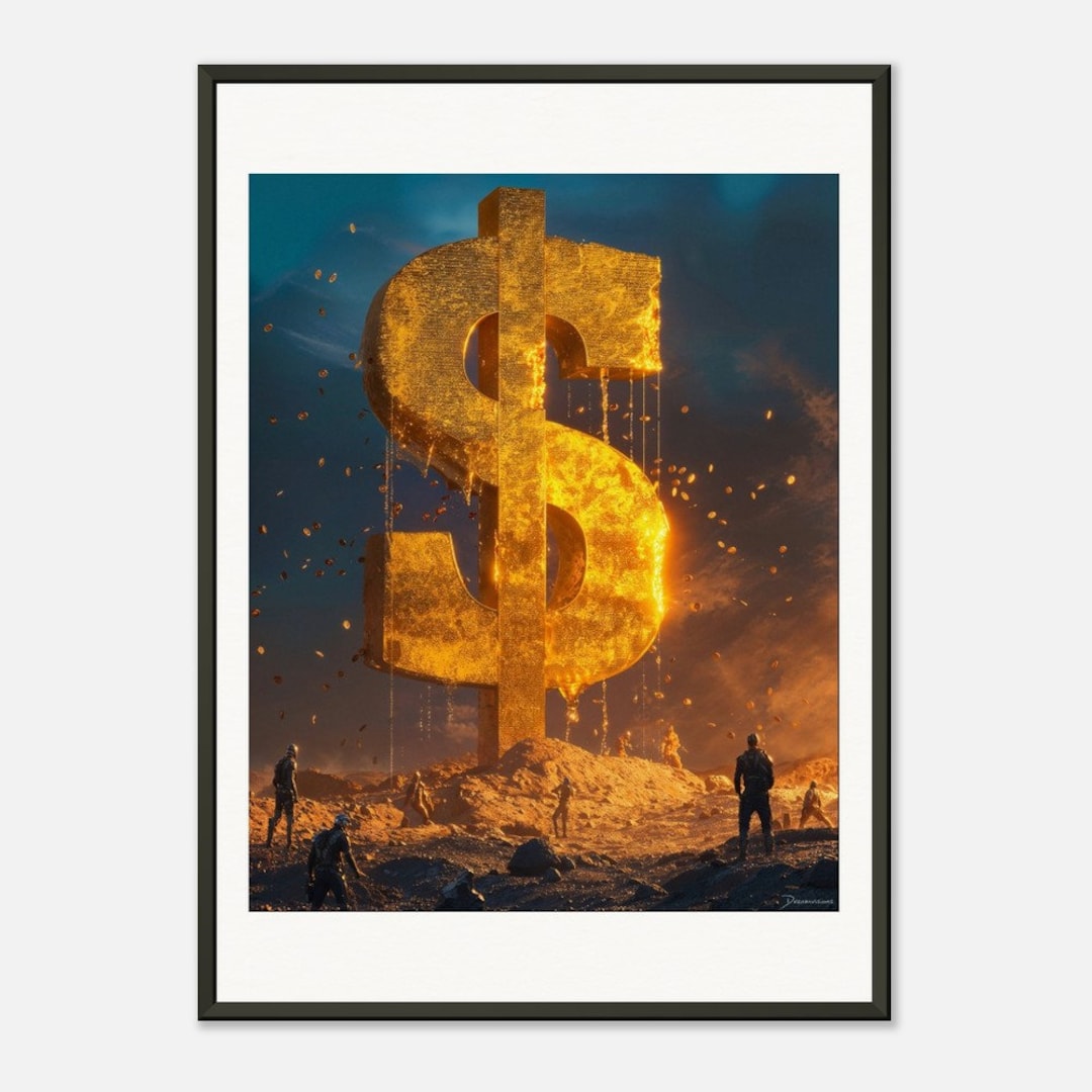 Money Art, Giant Dollar Sign, Surreal Landscape, Museum-quality Framed ...