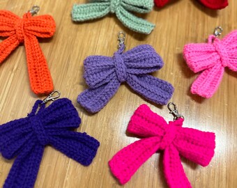 Cutie Crochet Bow Keychain Handmade Crochet Charm Gift for Her ...