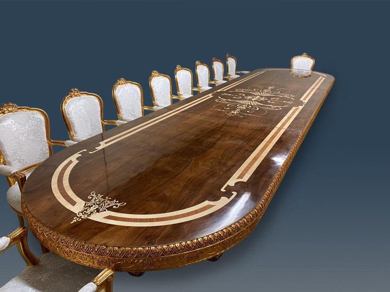 Elite Louis XVI Palace Style Burr Walnut Marquetry Dining Tables From ...
