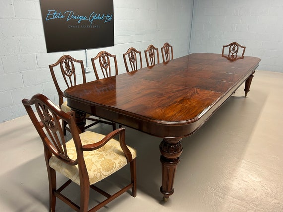 Beautiful Elite Very Rare Antique Grand Victorian 1837 1901 Flame Mahogany Dining Table to Be Pro French Polished. Etsy