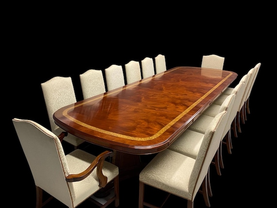 12ft Inlaid Wood Table ANTIQUE DINING TABLES UK Large Genuine