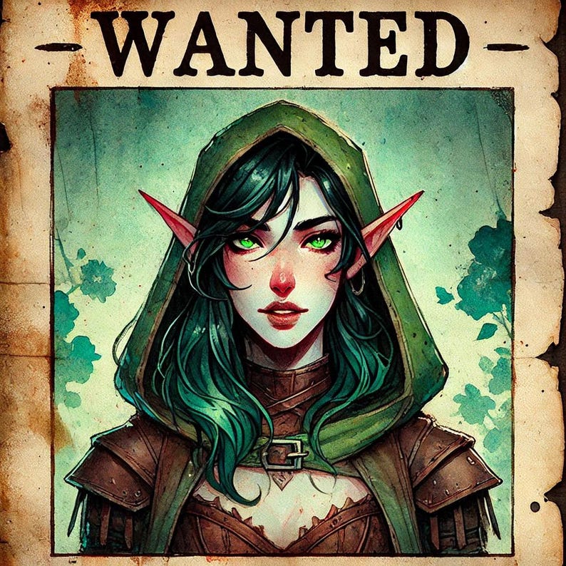 Dnd Custom Character Wanted Poster, Fantasy Character Image, Dungeons ...