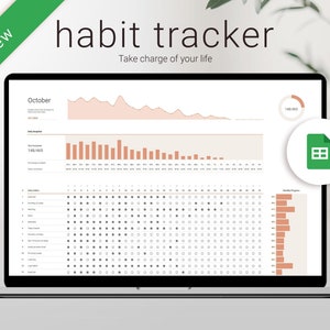 Habit Tracker Google Sheets Template Spreadsheet: Daily - Etsy