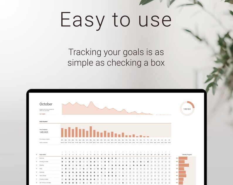 Habit Tracker Google Sheets Template Spreadsheet: Daily - Etsy