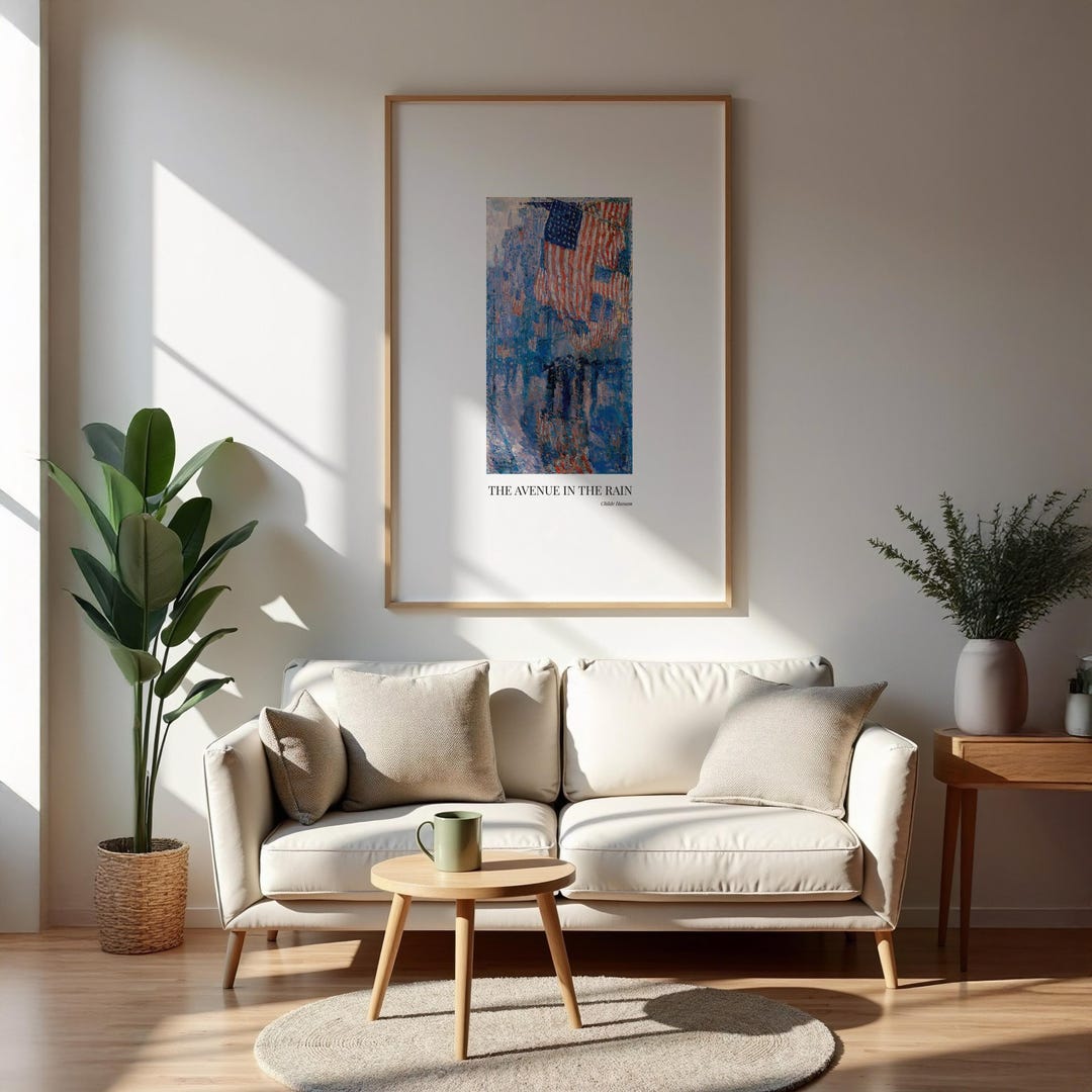 Classic Art Print: the Avenue in the Rain by Childe Hassam ...