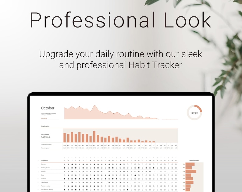 Habit Tracker Google Sheets Template Spreadsheet: Daily - Etsy