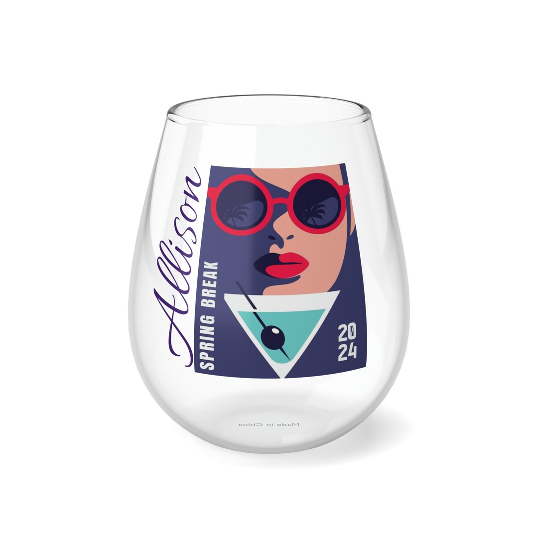 Custom Spring Break Wine Glass Spring Break Favors Girls Trip Favors - Etsy