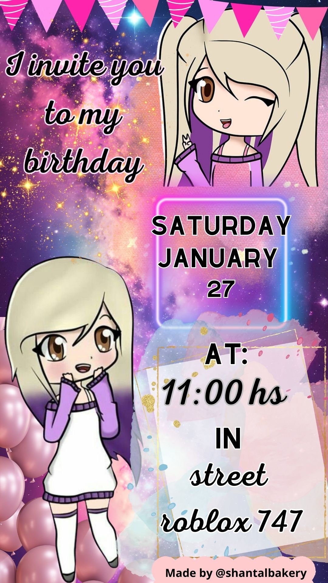 Roblox Lina Invitation - Etsy