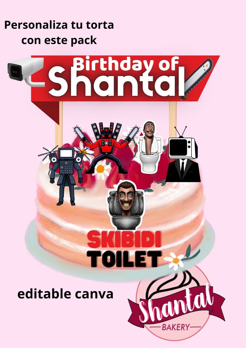 Skibidi Toilet Toppers. Editable - Etsy