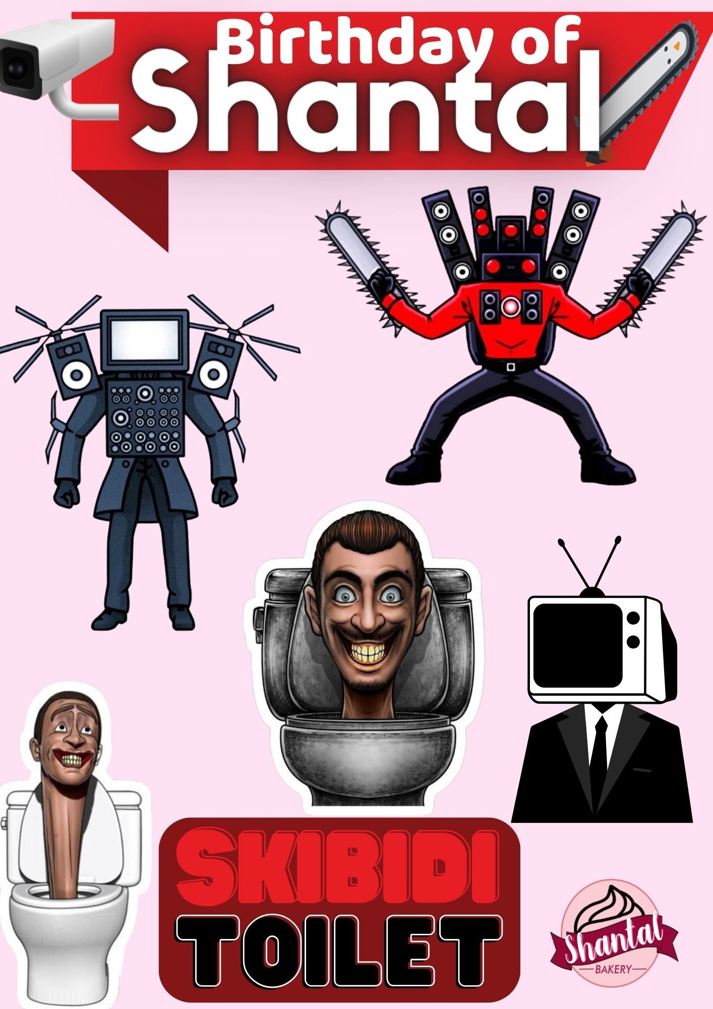 Toppers de skibidi toilet. editable - Etsy España