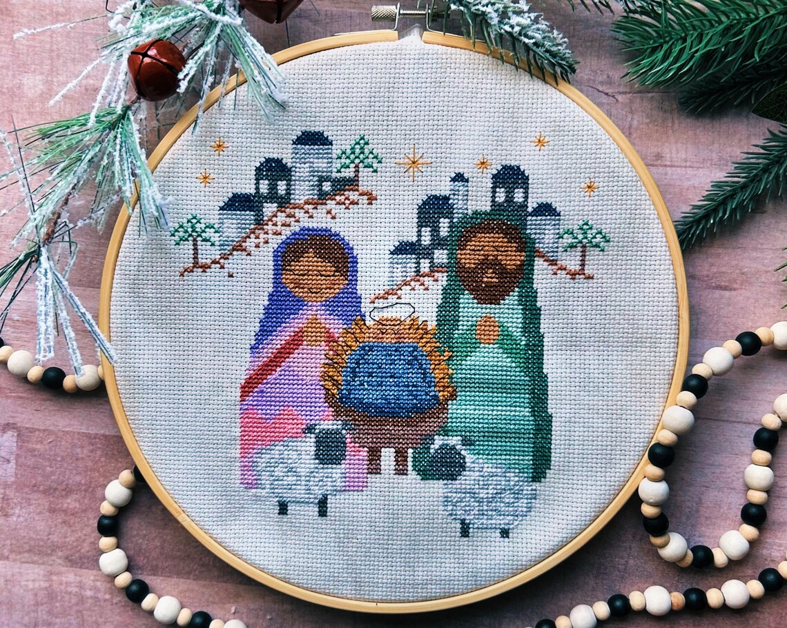 Nativity Cross Stitch Pattern, Christmas Cross Stitch Pattern, Holy ...