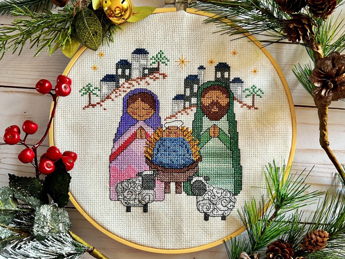 Nativity Cross Stitch Pattern, Christmas Cross Stitch Pattern, Holy ...