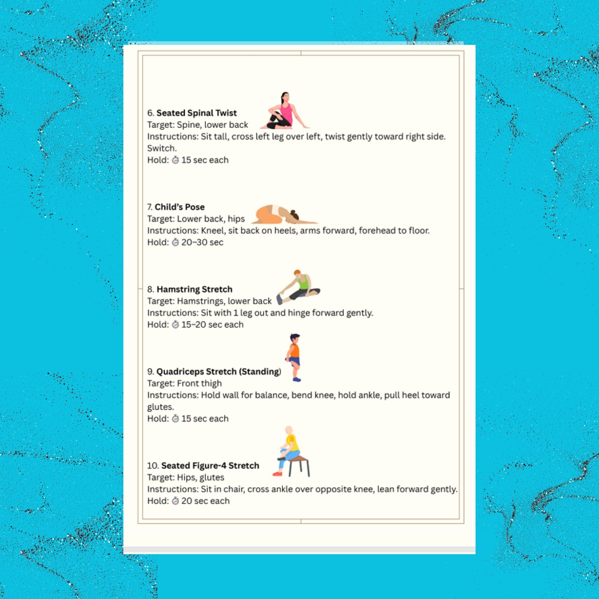 Printable Gentle Stretch Guide: Pain Relief, Flexibility, Planner (PDF ...