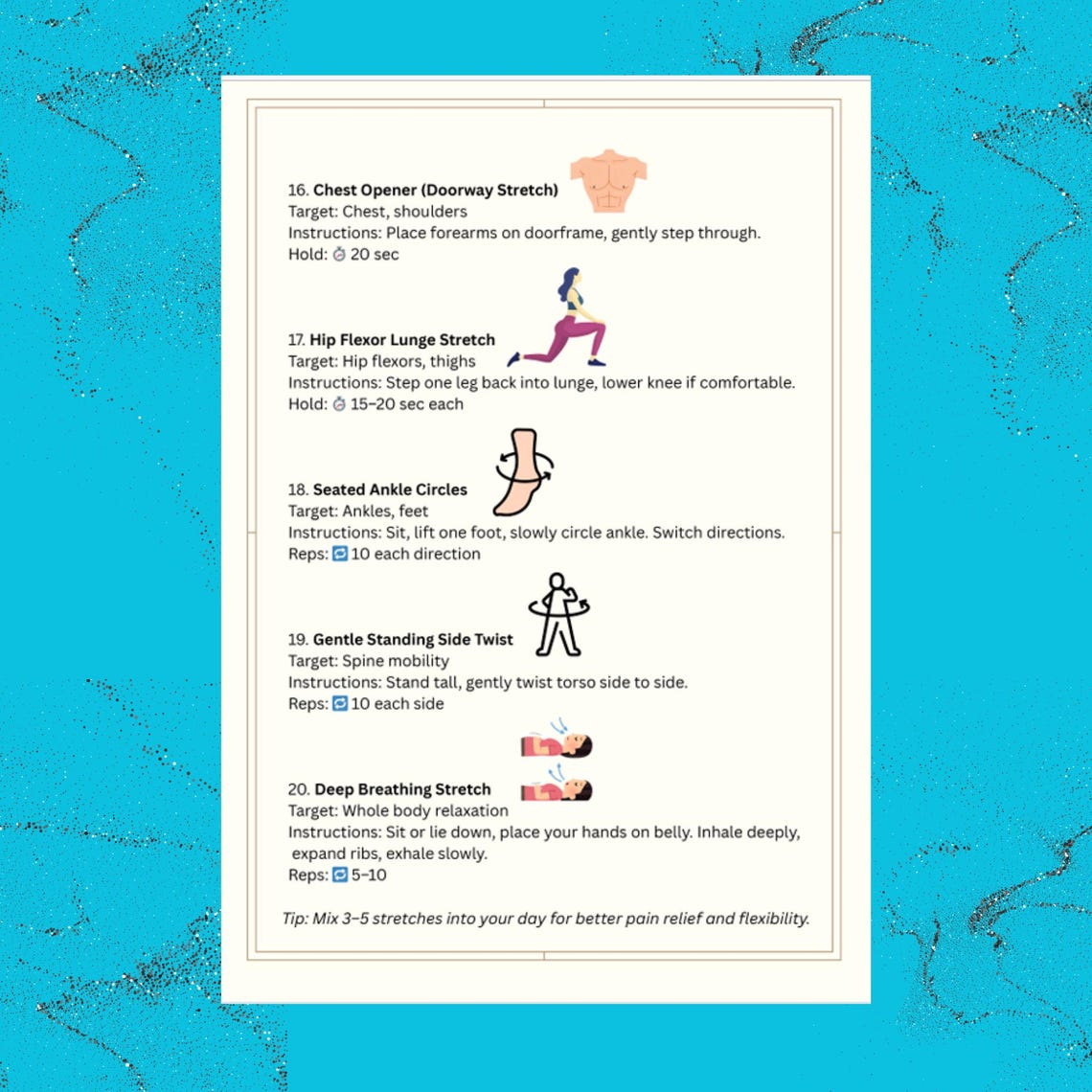 Printable Gentle Stretch Guide: Pain Relief, Flexibility, Planner (PDF ...