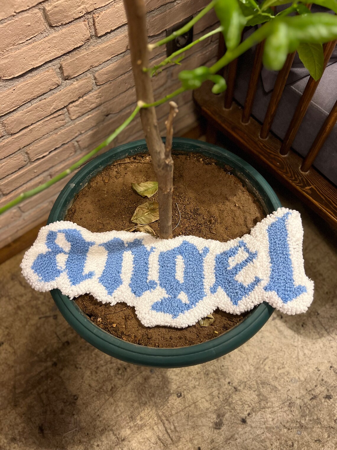 Angel Blue and White Text Custom Rug, Small Decorative Soft Rug ...