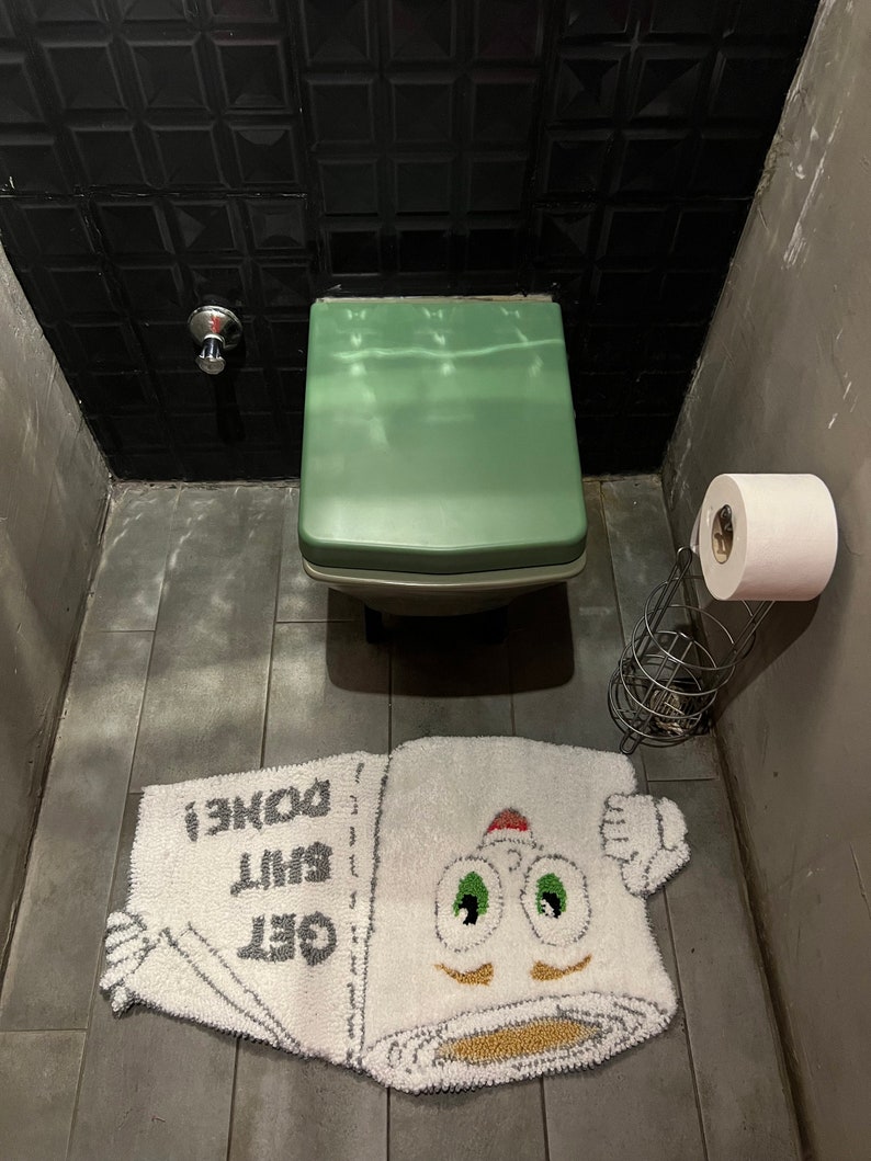 Sweet Cheeks Playful Toilet Paper Bath Mat, Whimsical Bathroom Decor ...
