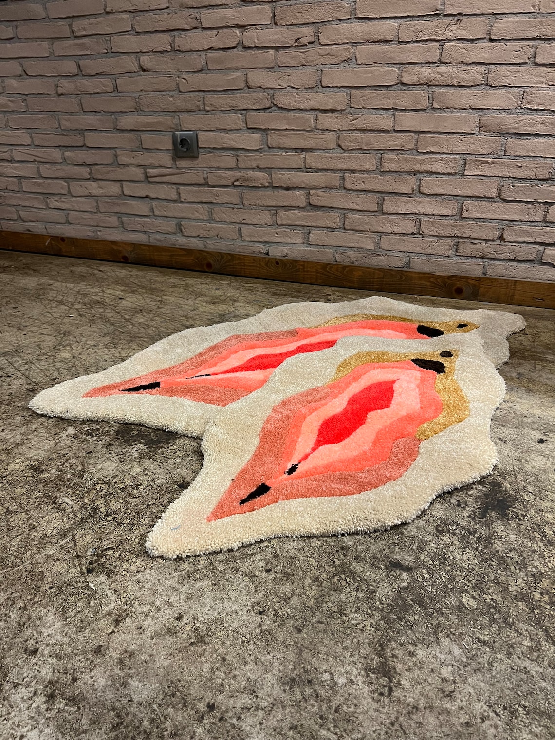 Pink Vulva Tufted Rug Hanmade, Feminist & Protest Art, Erotic Carpet ...