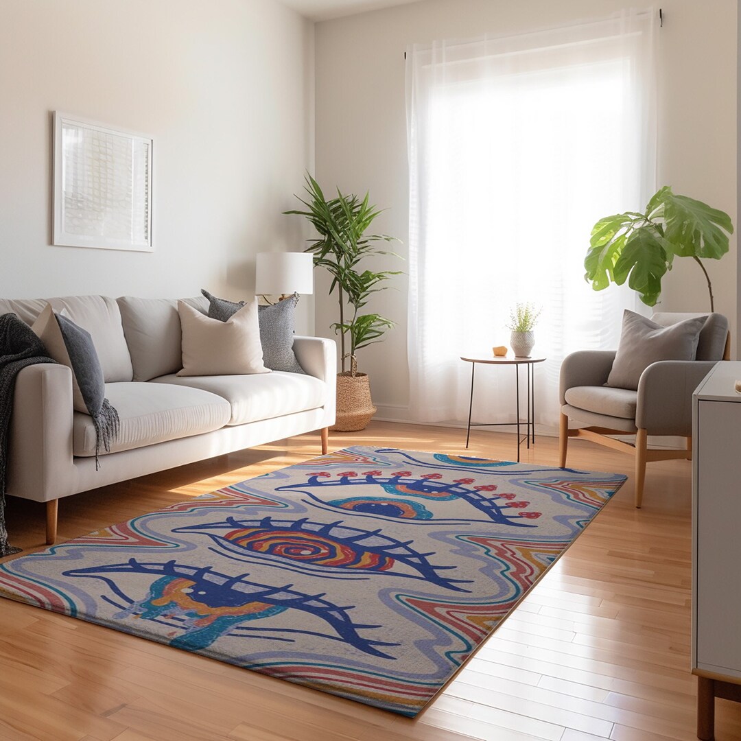 Trippy Eyes Non-slip Livingroom Carpet, Psychedelic Bedroom Rug, Fluid ...