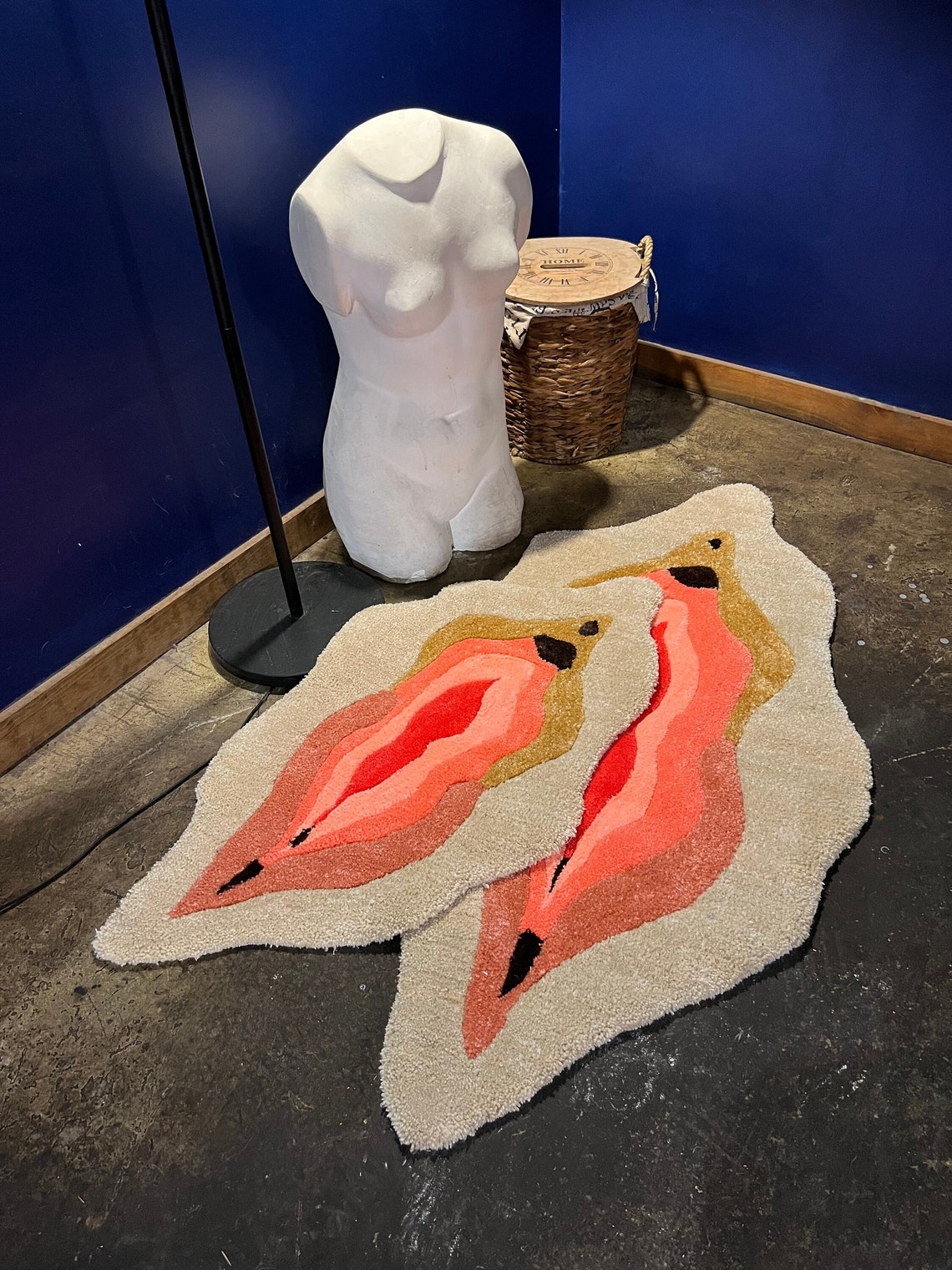 Pink Vulva Tufted Rug Hanmade, Feminist & Protest Art, Erotic Carpet ...