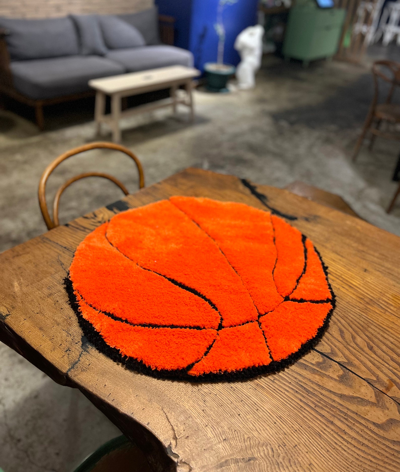 Orange Basketball Ball Tufted Rug, NBA Lover Gift, Game Room Rug Decor ...