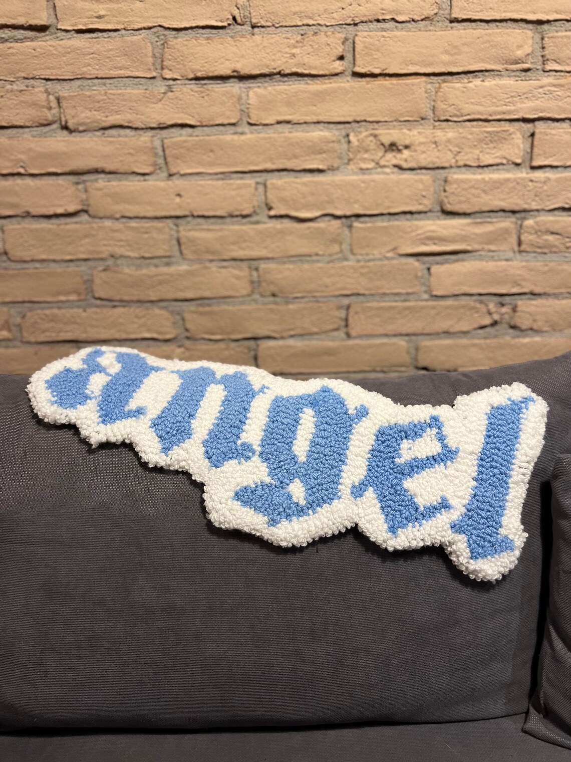 Angel Blue and White Text Custom Rug, Small Decorative Soft Rug ...