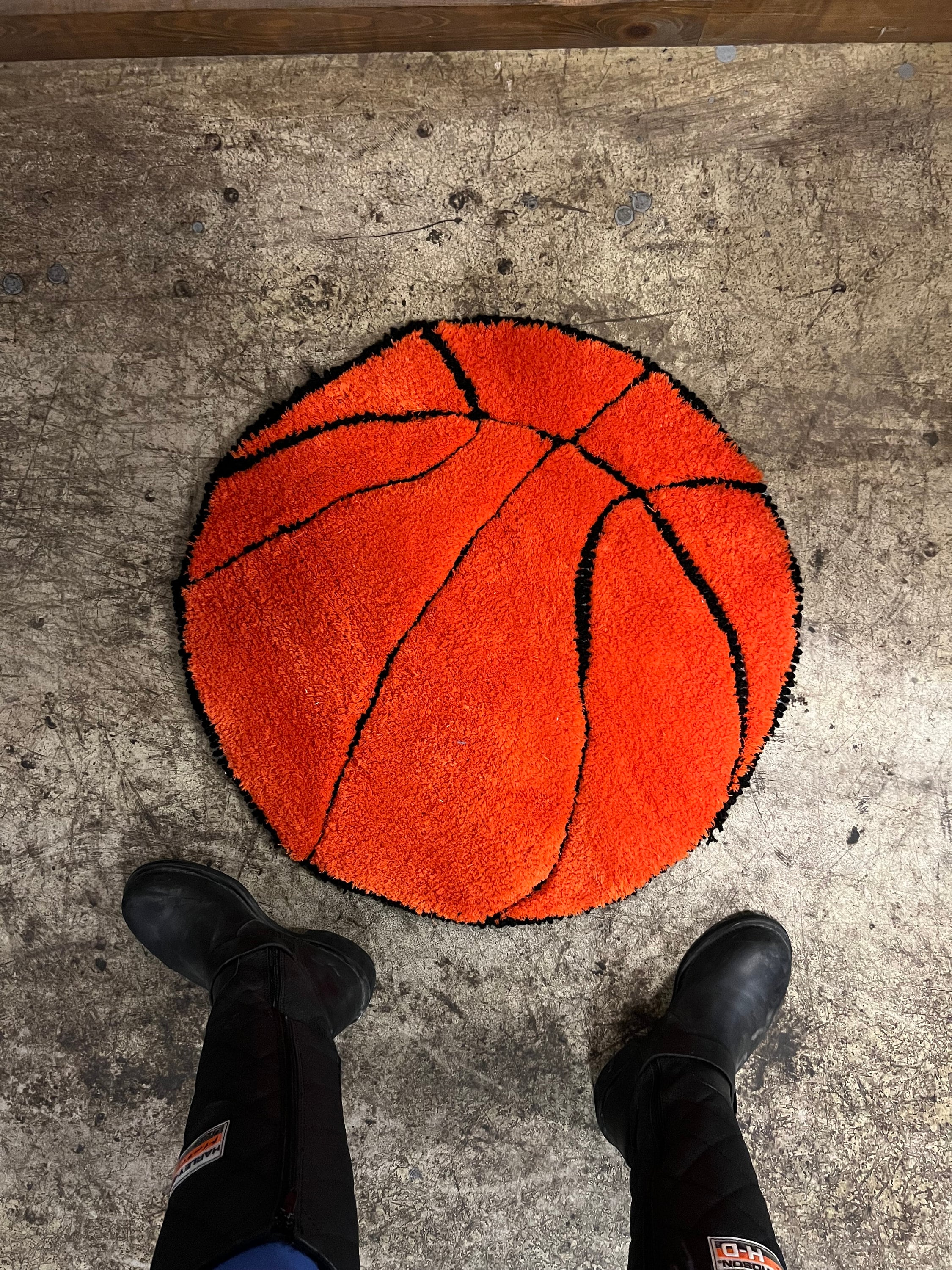 Orange Basketball Ball Tufted Rug, NBA Lover Gift, Game Room Rug Decor ...