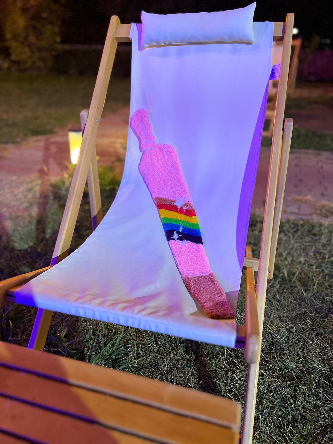 Rainbow on Pink Joint Tufted Rug, Cigarette Home Decor, Wall Hanging ...