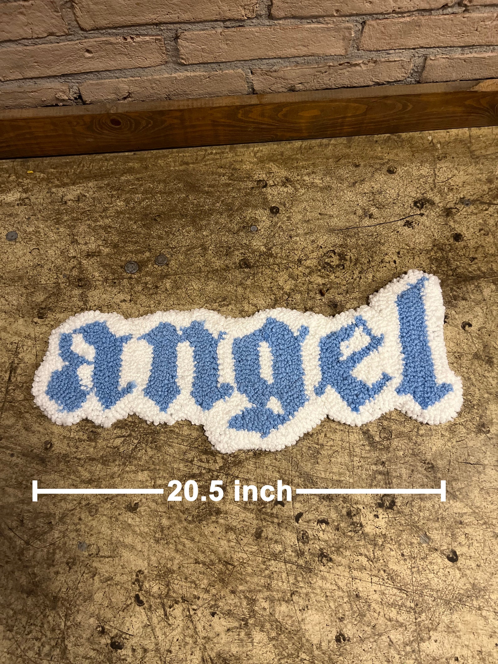 Angel Blue and White Text Custom Rug, Small Decorative Soft Rug ...