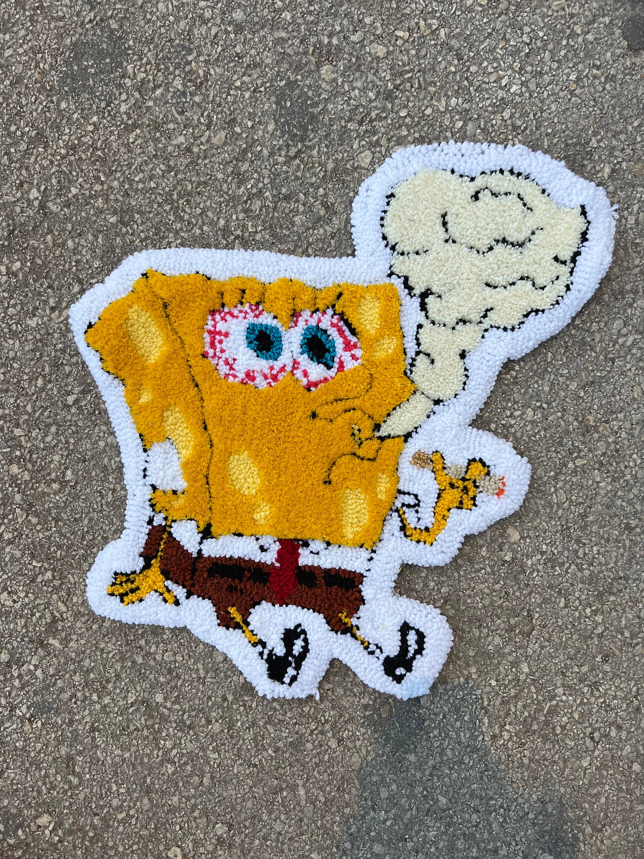 Smoking Weed Fluffy Rug, Funny Gift Idea, %100 Handmade Tufted Rug ...