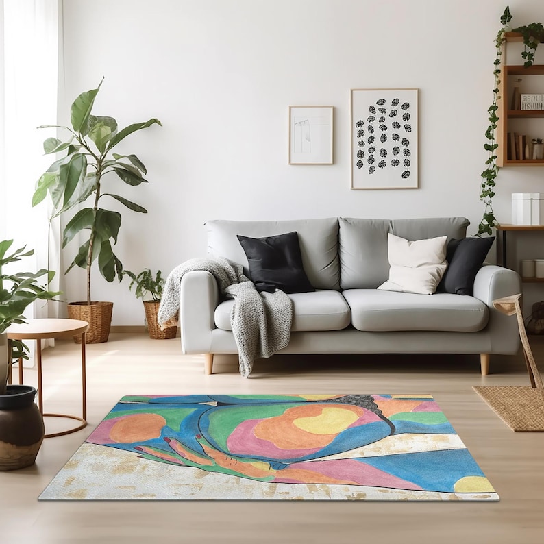 Abstract Women Body Art Rug – Modern Pop Art Floor Carpet – Vibrant and ...