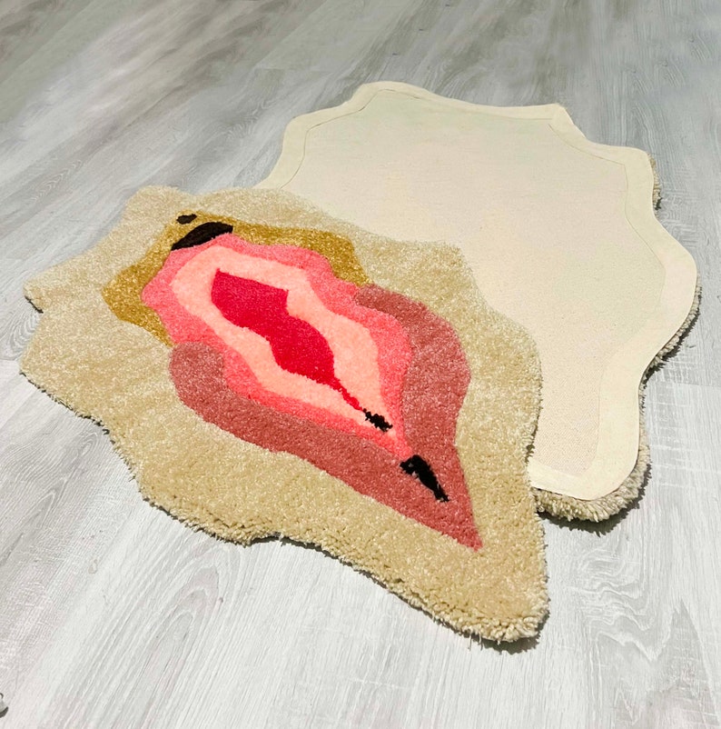 Pink Vulva Tufted Rug Hanmade, Feminist & Protest Art, Erotic Carpet ...