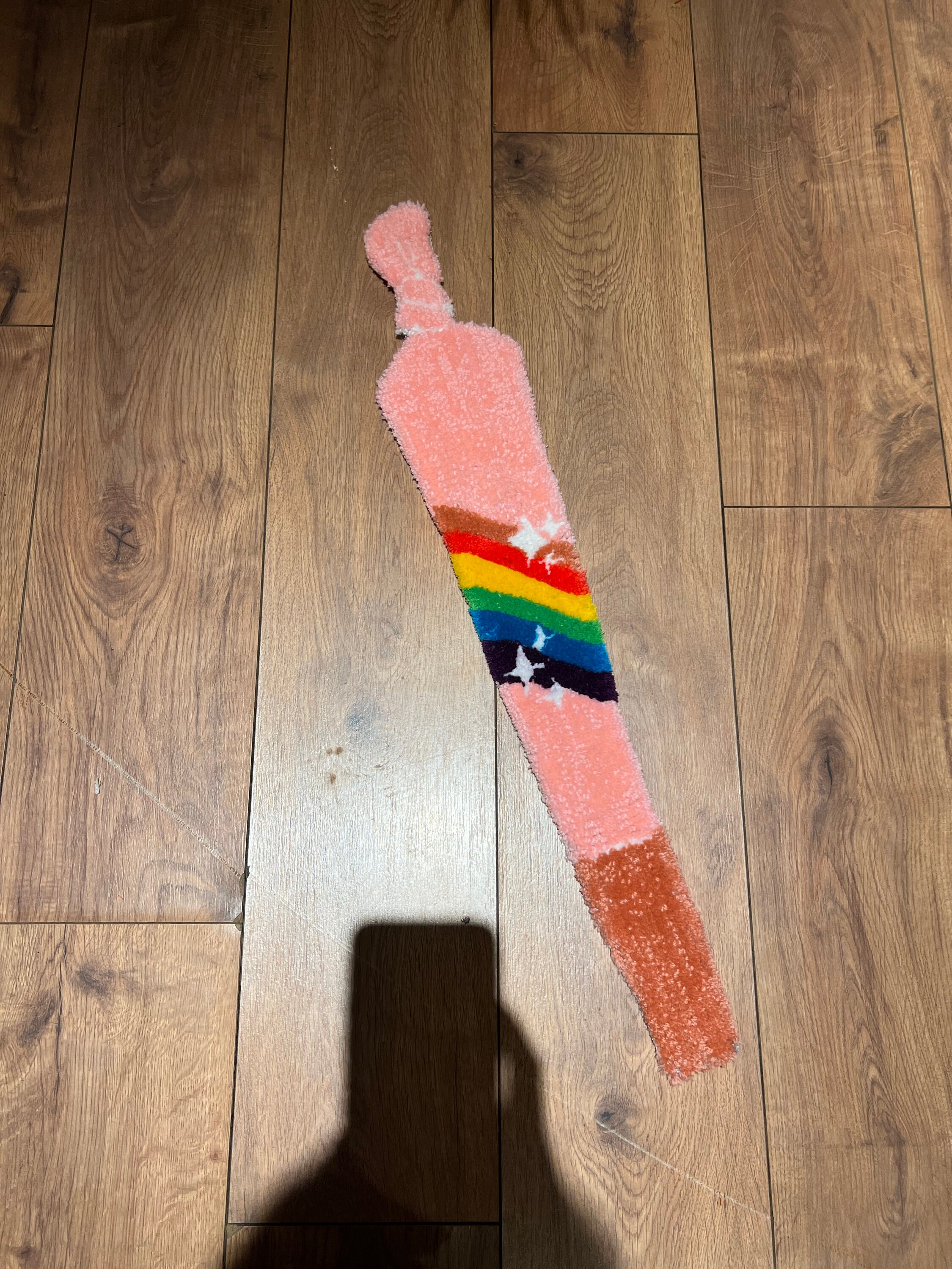 Rainbow on Pink Joint Tufted Rug, Cigarette Home Decor, Wall Hanging ...