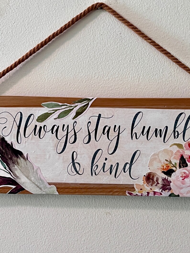 Inspirational Wooden Sign Ecofriendly Wall Decor Stay Humble Word Sign ...