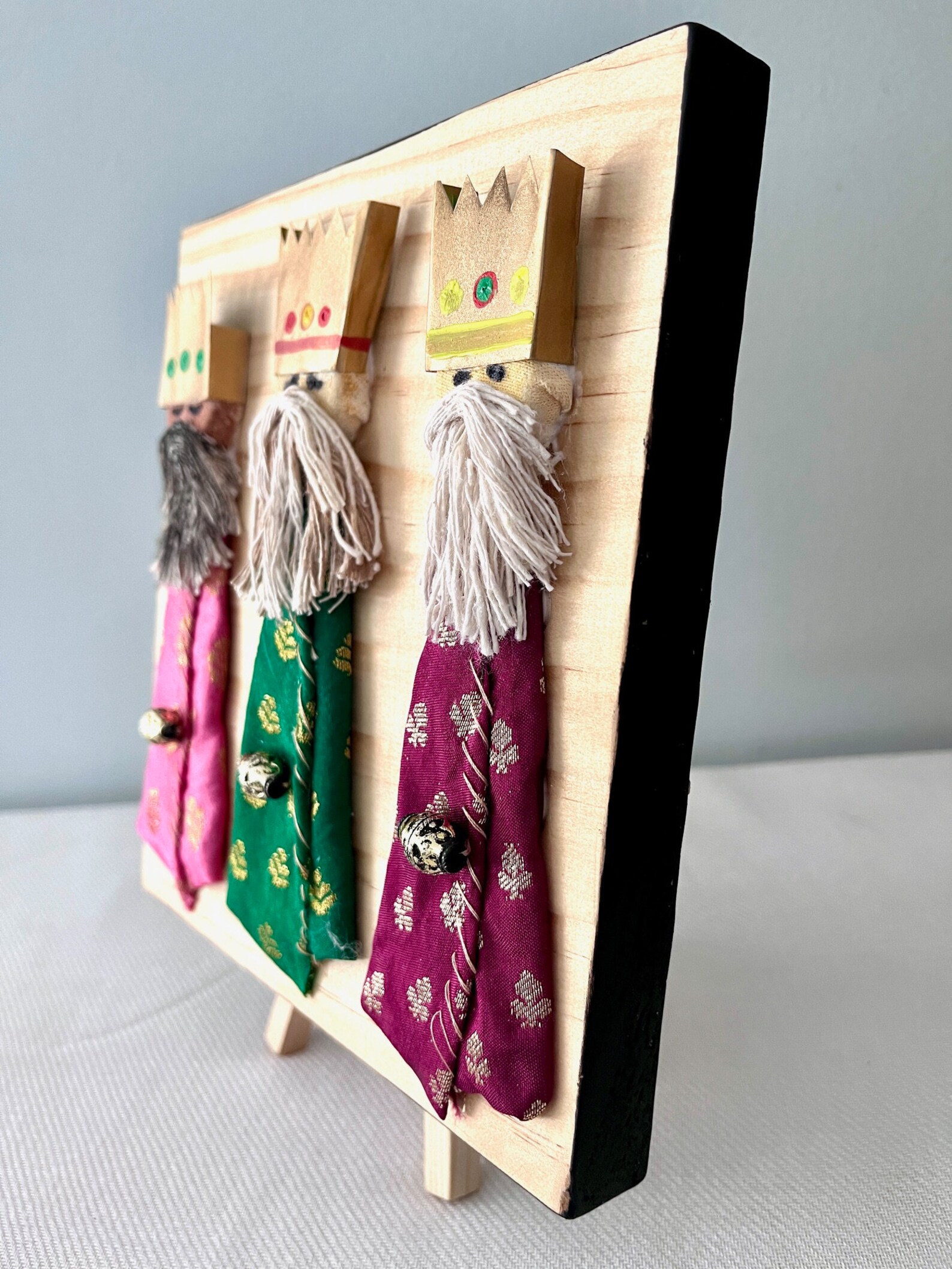 Three Kings on Standing Wooden Plaque, Los Tres Reyes Magos, Recycled ...