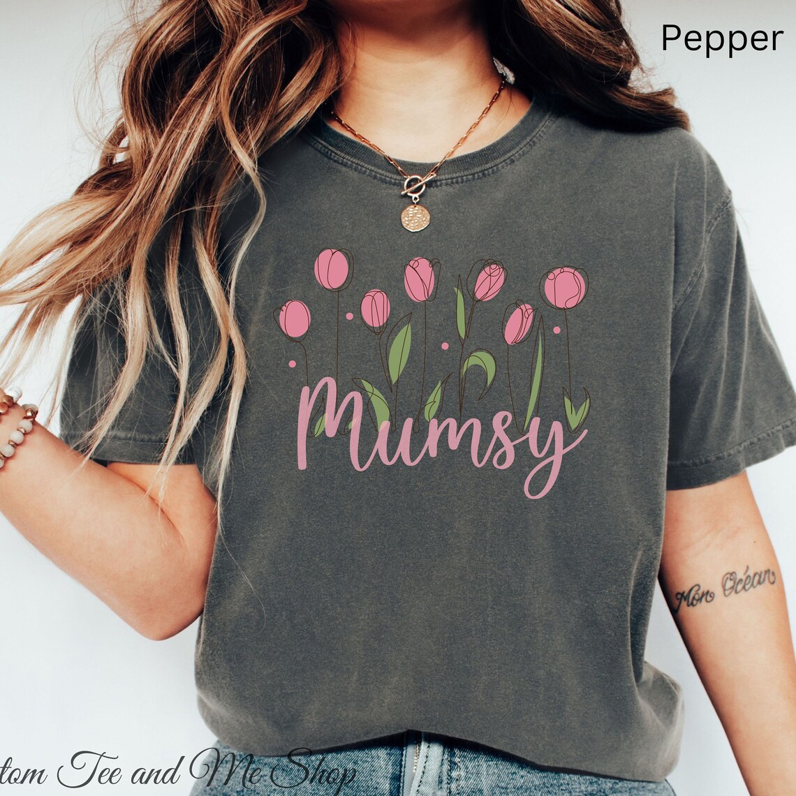 Cute Floral Mumsy Tshirt, Motherhood Appreciation Gift, Mumsie Shirt ...