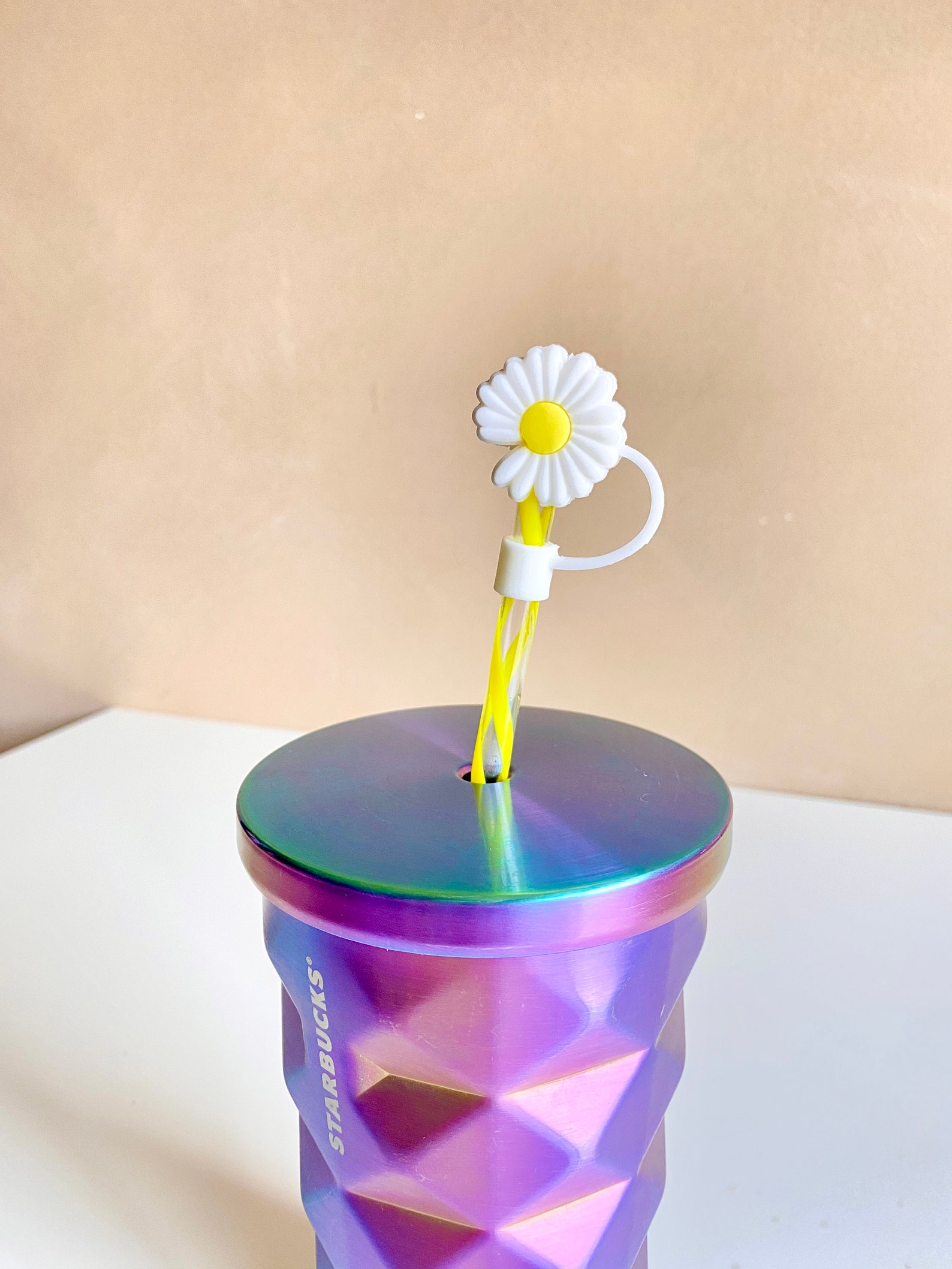 Starbucks Tumbler Straw Topper Daisy Flower Cute Straw Cover Tumbler ...