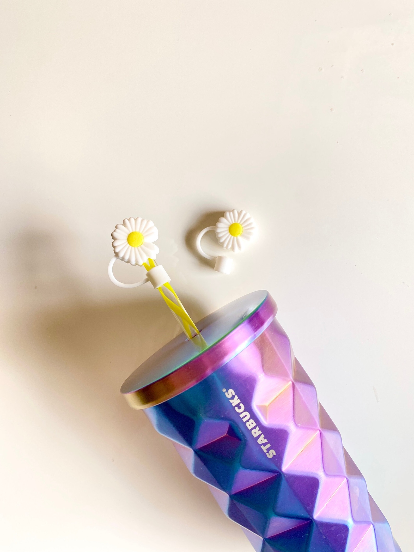 Starbucks Tumbler Straw Topper Daisy Flower Cute Straw Cover Tumbler ...