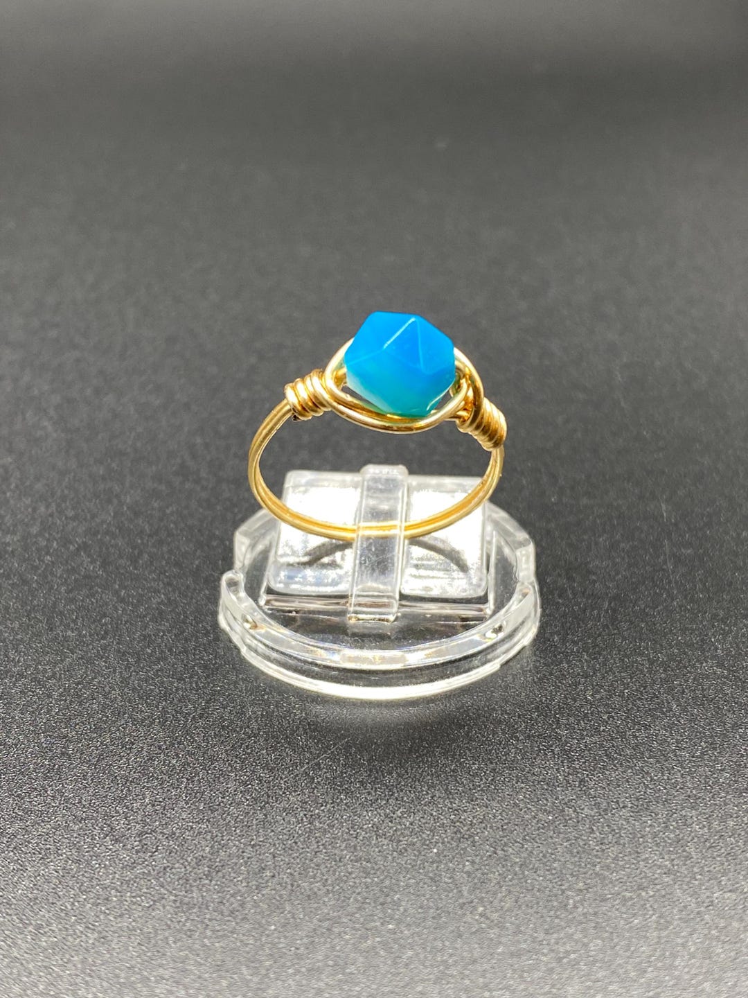 Blue Sardonyx Star Cut W/ Gold Wire Ring - Etsy
